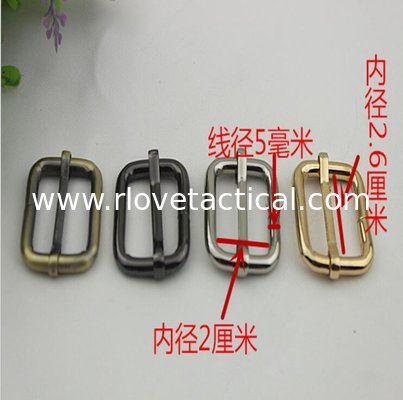 Hot sales hanging brush anti brass color 26 mm iron adjust square ring adjustable buckle for bags