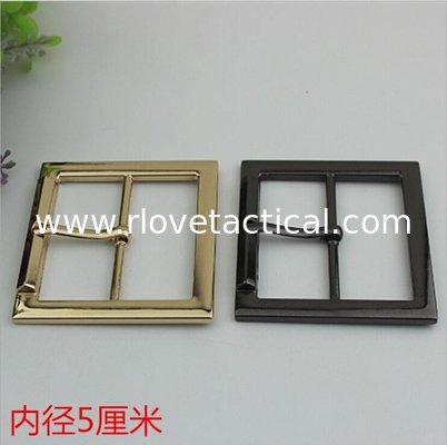 Free sample eco-friendly metal material zinc alloy 50 mm square coat pin belt buckle for women