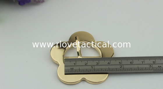 Design simple 32 mm light gold large flower belt buckle pin buckle bag cover head decoration for clothing hardware