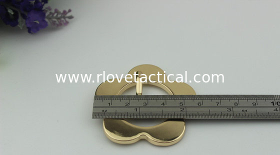 Design simple 32 mm light gold large flower belt buckle pin buckle bag cover head decoration for clothing hardware
