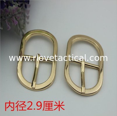 Shoes hardware accessories zinc alloy 29 mm shiny gold oval shape metal pin buckles for belt