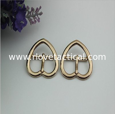 China supplier wholesale light gold 21 mm heart shape metal pin belt buckle for leather handbags