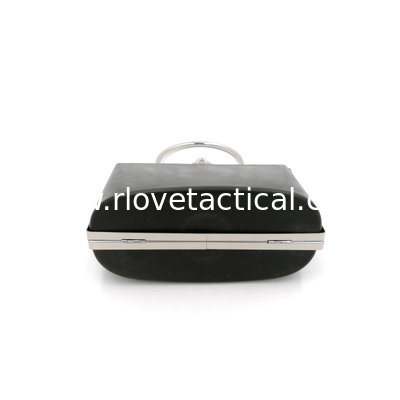 OEM fashion 18.5*13 cm silver color plastic and iron beautiful evening bag box clutch purse metal frame