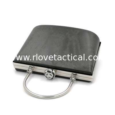 OEM fashion 18.5*13 cm silver color plastic and iron beautiful evening bag box clutch purse metal frame