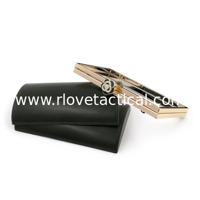 Wholesale Handbag hardware 17.8*10.8 cm gold custom metal box clutch frame purse frame