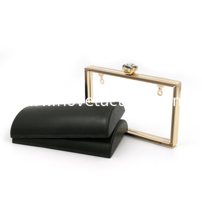 Wholesale Handbag hardware 17.8*10.8 cm gold custom metal box clutch frame purse frame