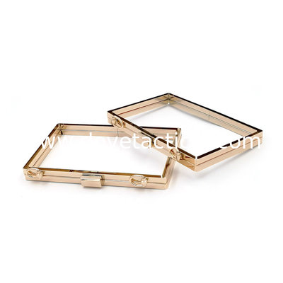 2019 New style 18*10.5 CM gold square shape metal clutch purse frame with plastic shell