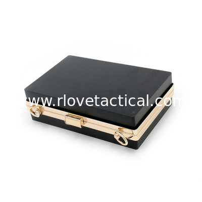 2019 New style 18*10.5 CM gold square shape metal clutch purse frame with plastic shell