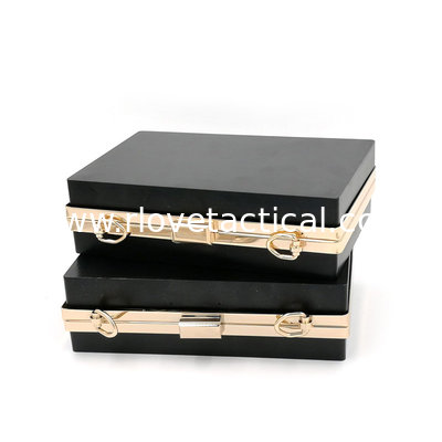 2019 New style 18*10.5 CM gold square shape metal clutch purse frame with plastic shell