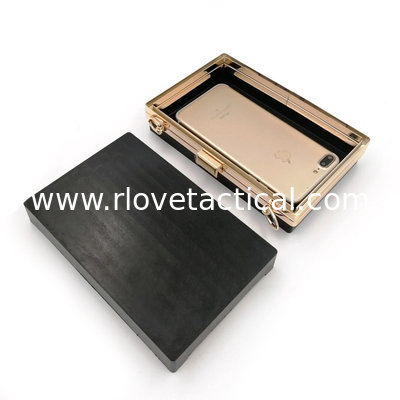2019 New style 18*10.5 CM gold square shape metal clutch purse frame with plastic shell