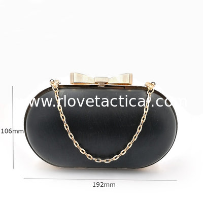 New design 106*192 mm light gold oval shape handmade purse accessory metal frame with plastic shell