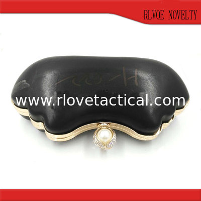Wholesale bag part accessories 22*11 cm gold iron purse frame with box clutch frame hardware