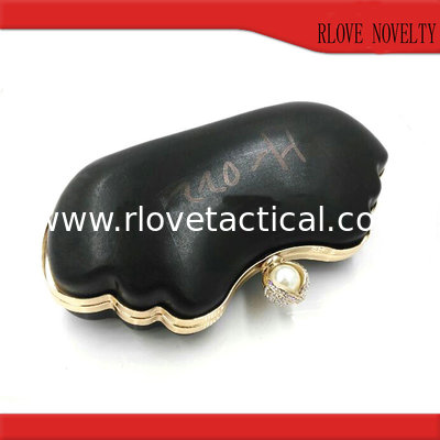 Wholesale bag part accessories 22*11 cm gold iron purse frame with box clutch frame hardware