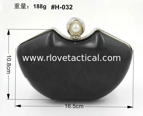 Handbag hardware custom nickel color pearl decoration head metal box clutch frame purse frame