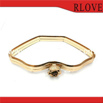 Manufacture Diamond Decorative Gold Color Metal Purse Frame Box