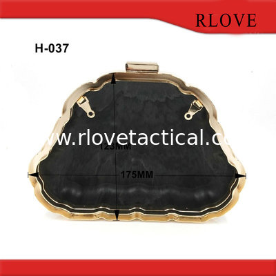 Ladies purse leather product gold color evening bag box metal frame