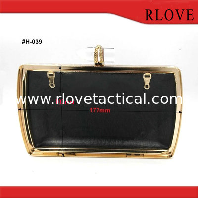 New design diamond decoration gold color metal frame with plastic box