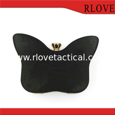Custom butterfly shape bag hardware gold color metal box clutch frame