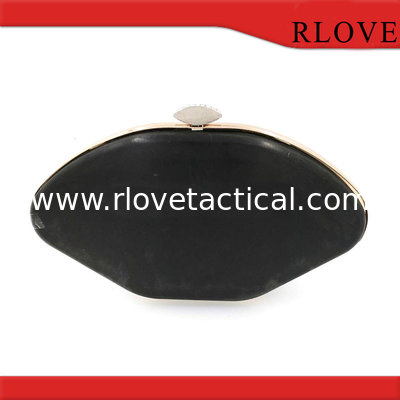 High quality gold color clutch box frame metal purse frame with plastic shell