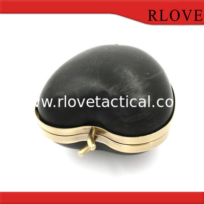 2019 Fashion apple shape gold color metal box purse frame with plastic shell