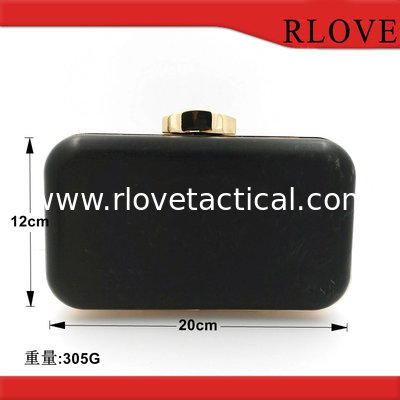 Custom Fashion Plastic Box Metal Rectangle Purse Frame With Light Gold