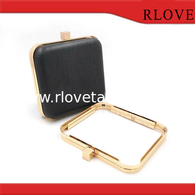 Popular Gold Color Square Shape Clutch Box Metal Frame Bag Making Accessories
