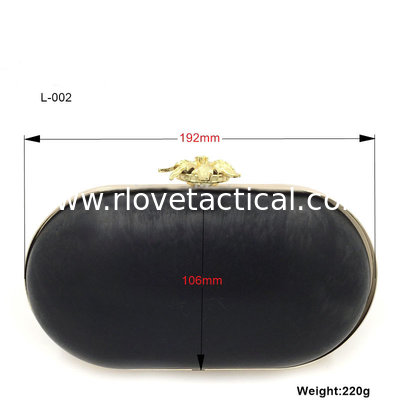 Women fashion handbag accessories wholesale metal clutch oval box purse frame with gold