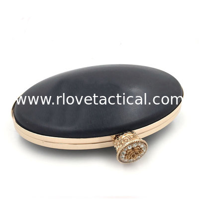 Hot sale 21.7 cm ball shape shiny gold box shell purse metal frame for handbag