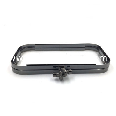 Hot selling fashion customized gunmetal iron rectangle clutch purse frames box 18*10.3 cm