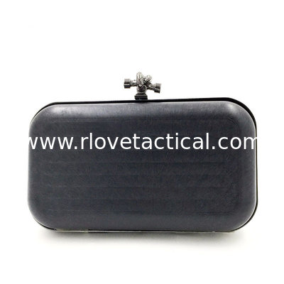 Hot selling fashion customized gunmetal iron rectangle clutch purse frames box 18*10.3 cm