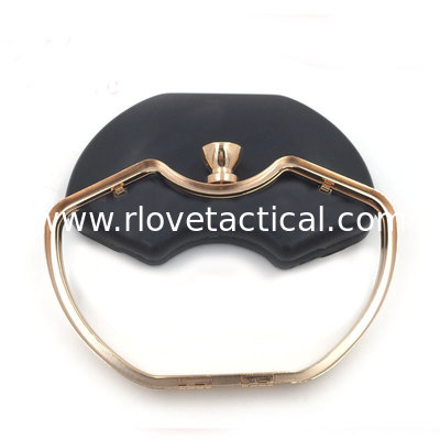New design gold color evening bag box metal frame with diamond lock 12*21 cm