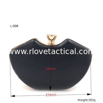 New design gold color evening bag box metal frame with diamond lock 12*21 cm