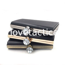 Luxury handbag hardware silver plastic shell metal clutch frame