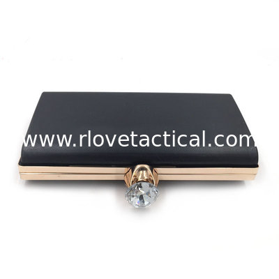 Luxury handbag hardware silver plastic shell metal clutch frame