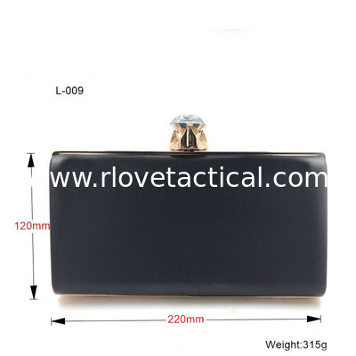 Luxury handbag hardware silver plastic shell metal clutch frame