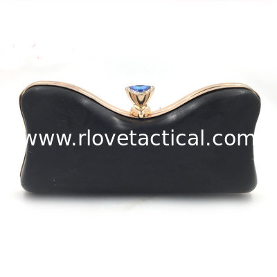 Fashion Design Diamond Decorative Gold Plastic Shell Box Purse Case Frame