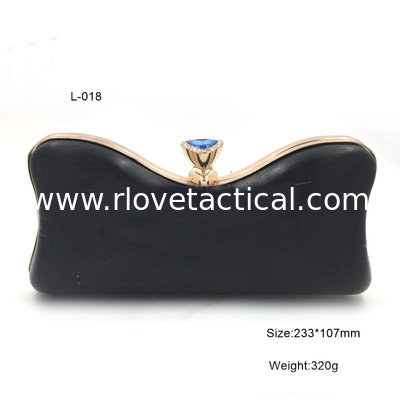 Fashion Design Diamond Decorative Gold Plastic Shell Box Purse Case Frame
