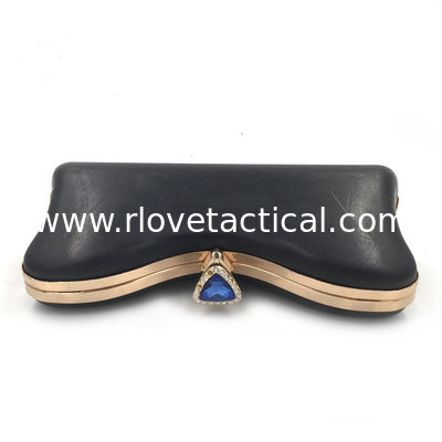 Fashion Design Diamond Decorative Gold Plastic Shell Box Purse Case Frame