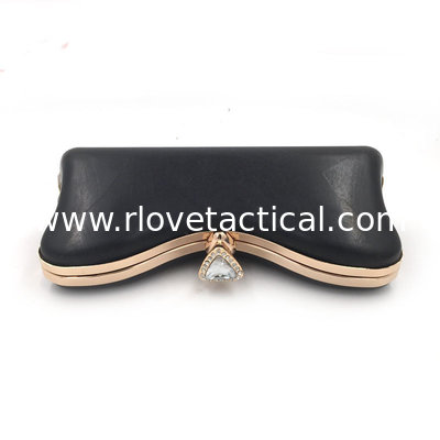 Fashion Design Diamond Decorative Gold Plastic Shell Box Purse Case Frame