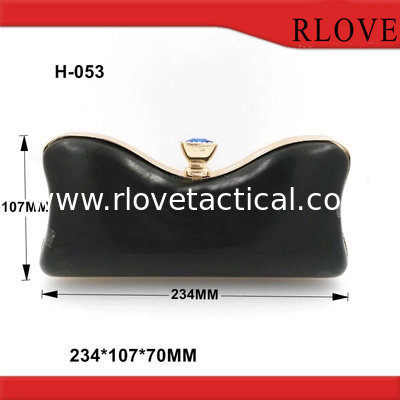 Fashion Design Diamond Decorative Gold Plastic Shell Box Purse Case Frame