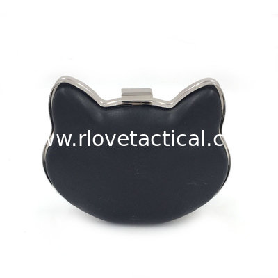Custom fashion gold cat shape plastic box purse frame for wallet