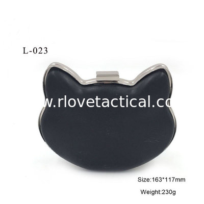 Custom fashion gold cat shape plastic box purse frame for wallet