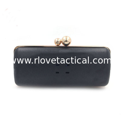 Rectangle shape high quality gold color plastic box metal purse frame