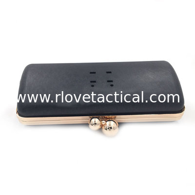 Rectangle shape high quality gold color plastic box metal purse frame