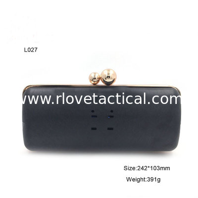 Rectangle shape high quality gold color plastic box metal purse frame