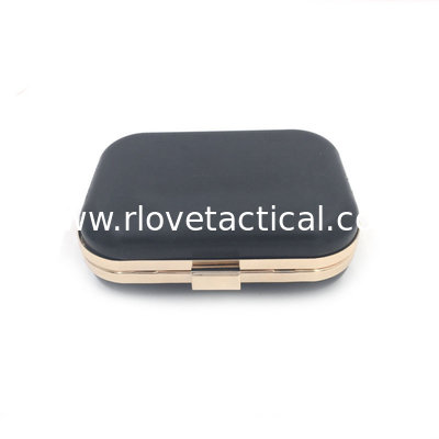 Factory price evening bag square shape plastic shell with gold purse metal frame
