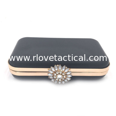 Rectangle shape gold flower lock metal purse frame plastic box for purse