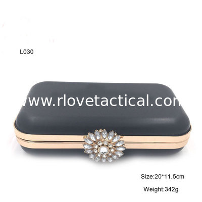 Rectangle shape gold flower lock metal purse frame plastic box for purse