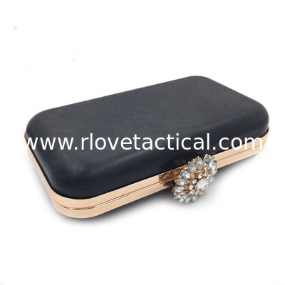 Rectangle shape gold flower lock metal purse frame plastic box for purse