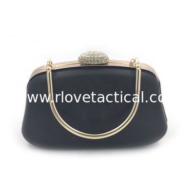 New design diamond decoration gold handbag box clutch frame for ladies purse